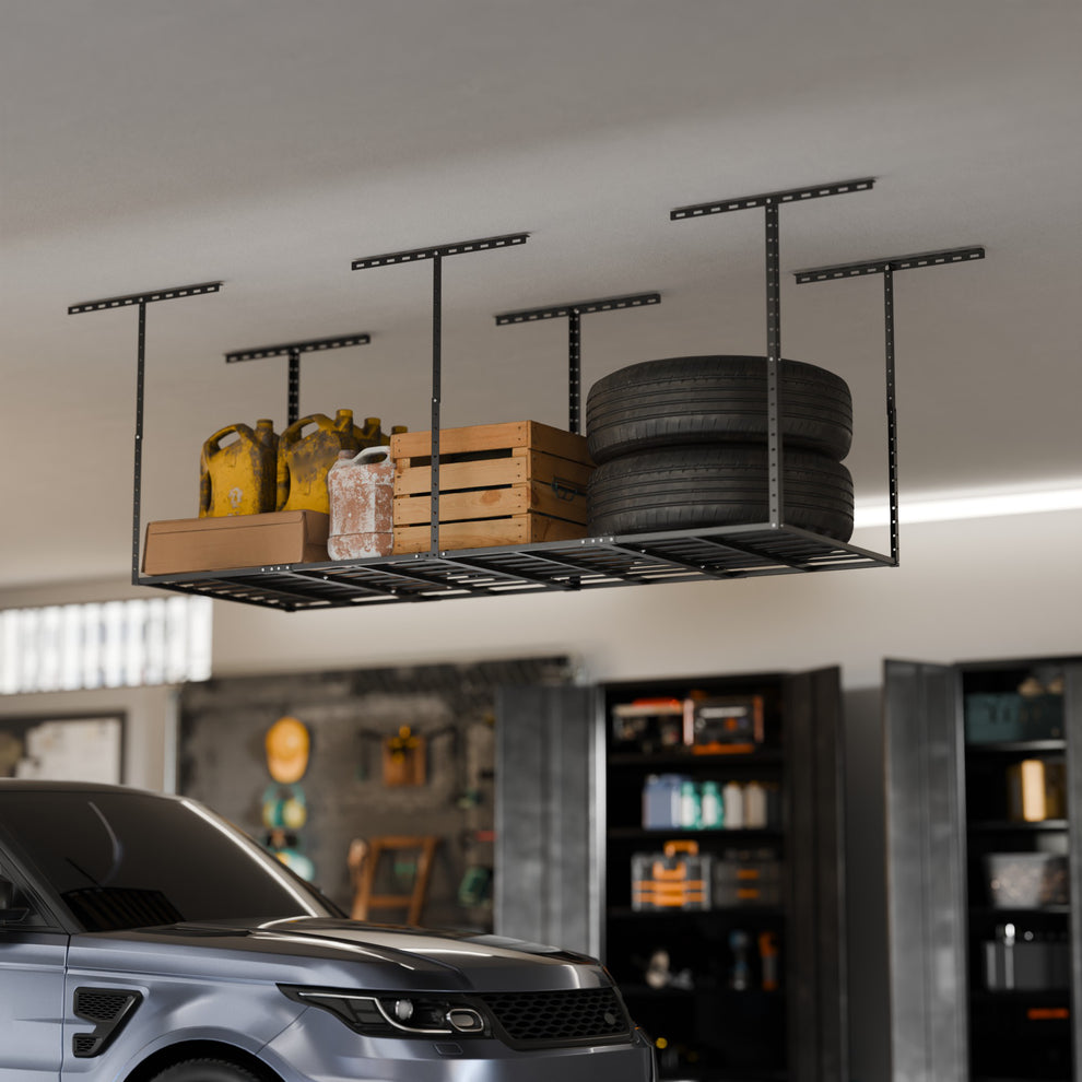 SunsGrove Overhead Garage Storage Rack, 750LBS Adjustable Ceiling Moun ...